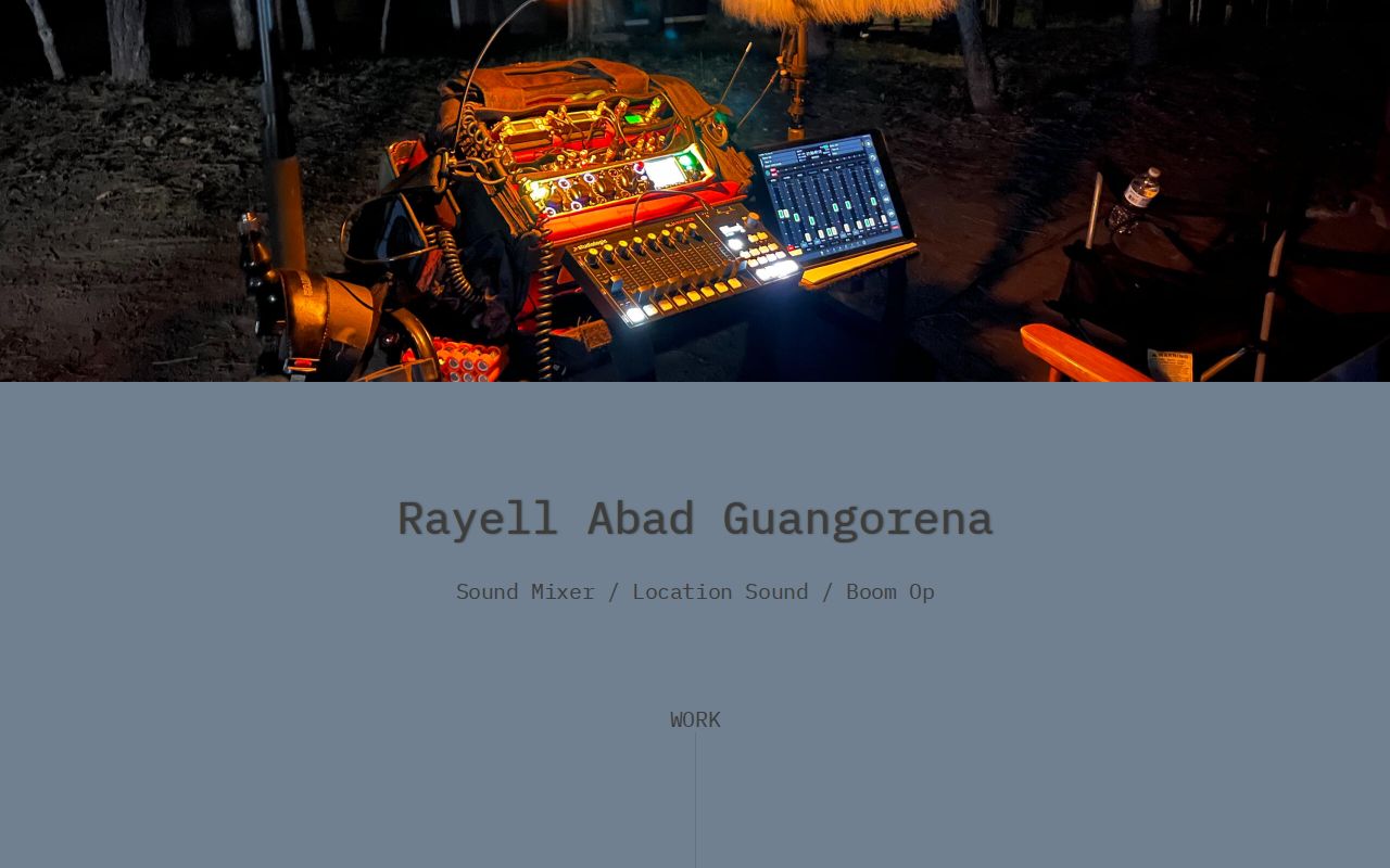 Rayell Abad Guangorena / Sound Mixer / Location Sound / Boom Op